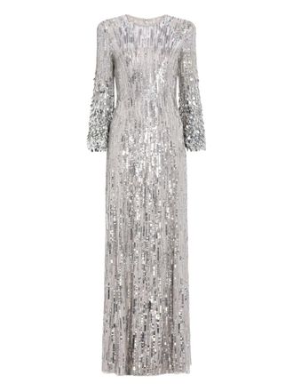 Jenny Packham robe longue Nymph - Gris