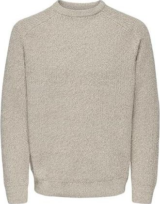 Only & Sons Onsjoin RLX LS Raglan Knit pour Homme, Doublure argent&eacute;e., S