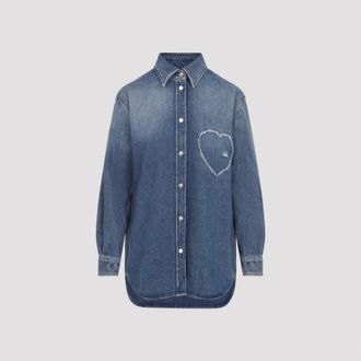 Moschino Chemise en jean coeur Moschino