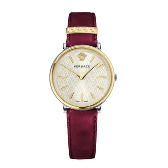 Versace Femme, Accessoires, Multicolore, Taille: ONE Size Cercle Or Bracelet en Cuir Montre