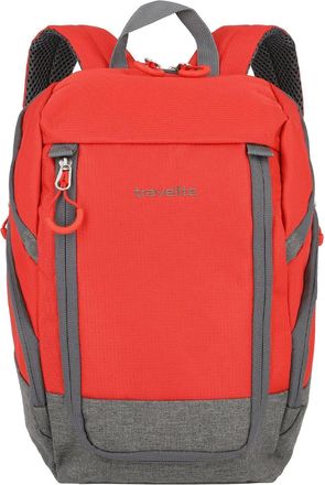 Travelite Handgepäck Rucksack für Reise, Freizeit und Sport, Gepäck Serie BASICS Daypack: Kompakter travelite Rucksack, 096290-10, 35 cm, 14 Liter, rot/grau