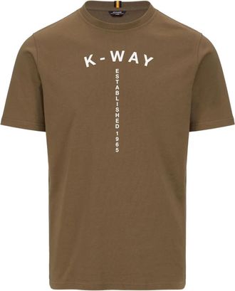 K-Way Odom Typo Est. T-Shirt - - Tops - Herren - Braun - 2XL