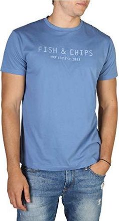 Hackett HKT by Hackett London Hkt F&Chips Tee T-Shirt, Bleu (MOONLT BLU 5KB), Small Homme