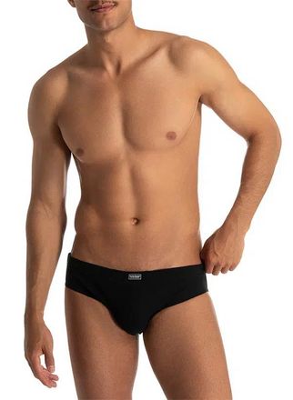 Bruno Banani Herren Slip schwarz Baumwolle unifarben