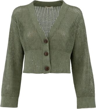 Brunello Cucinelli Femme, Pulls, Vert, Taille: 40 FR Cardigan
