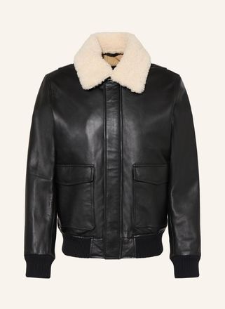 Milestone Lederblouson Msalfio Mit Abnehmbarem Kragen schwarz