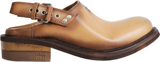 Miu Miu Foule Leather Mules