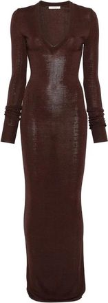 Entire studios Entire Studios, Femme, Robes, Brun, Taille: 38 FR Robe &agrave; col en V et manches longues