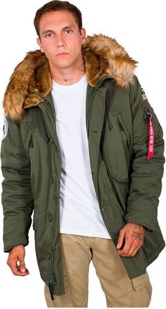 Alpha Industries Alpha Industries Herren Polar Jacket Winterjacke Parkas, Grün (Dark Green 257), Large