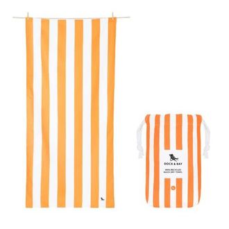 Dock & Bay Serviette de plage - Séchage rapide, sans sable - Compacte, Légère - 100% Recyclée - Contient un sac - Cabana - Ipanema Orange, Extra Large (200x90cm,