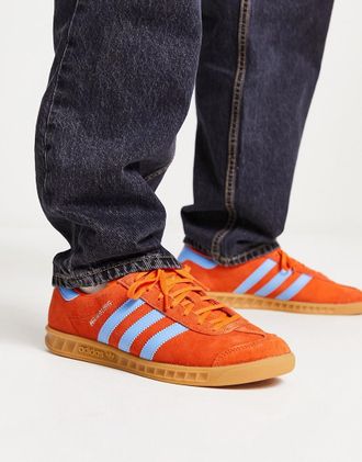 adidas Originals Hamburg - Baskets avec semelle en caoutchouc - Orange - ORANGE