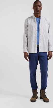 Eden Park Chemise En Popeline De Coton &Eacute;crue Microimprim&eacute; Noeud Papillon Coupe Regular