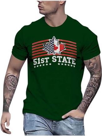 Generic T-shirts pour hommes Going Out Canada 51st State T-shirts 2025 col rond mignons hauts amples d&eacute;t&eacute; &agrave; manches courtes coupe ample d&eacute;contract&eacute; &eacute;t&eacute; 2025 T