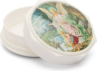 NKlaus 5,5cm Zwei Motive Rosenkranz Dose Schutzengel - Kelch Schtzkiste Kunststoff 2548