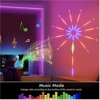 Trade Shop Trade Shop Traesio - Trade Shop - klebbarer led-streifen mit feuerwerk-effekt, smarte steuerung zur zeit der musik