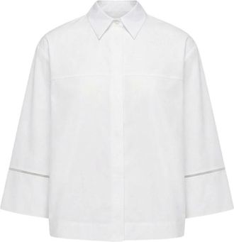 PESERICO Femme, Blouses et Chemises, Blanc, Taille: 36 FR Chemise Popeline