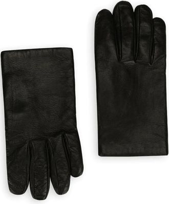 Dolce & Gabbana Homme, Accessoires, Noir, Taille: 8 1/2 IN Gants Noirs en Nappa Doubl&eacute;s en Cachemire