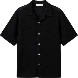 Dunst Homme, Chemises, Noir, Taille: S Open Collared Crochet Shirt
