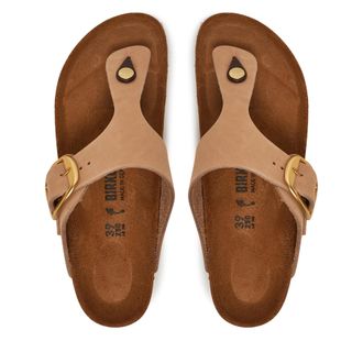 Birkenstock Zehentrenner Birkenstock Gizeh Big Buckle LENB 1024007 Beige