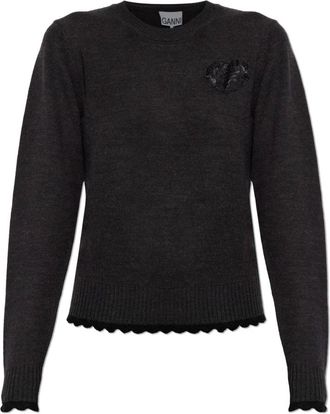 Ganni Damen, Strickwaren, Grau, LGr&ouml;&szlig;e