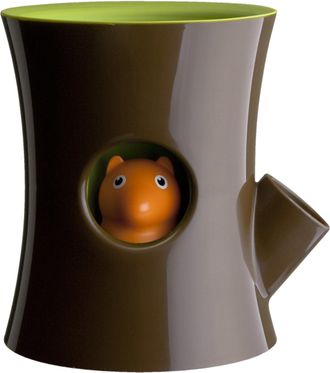 Qualy Qualy Log & Squirrel Pflanzentopf, Kunststoff, Braun, 15x12,5cm