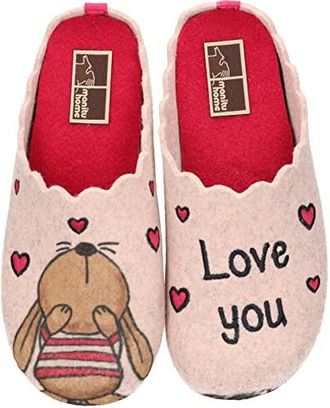 Manitu Femme Chaussons pour la Maison, Rose, 38 EU