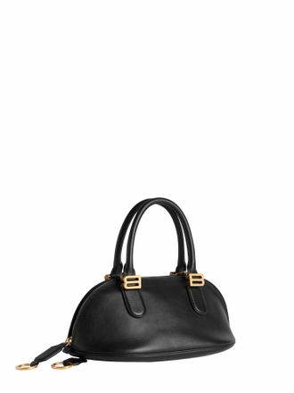 Balenciaga Womens Mini Bowling Bag Bolero Black Calf Leather Shoulder
