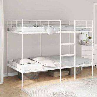 vidaXL Lit superpos&eacute; sans matelas blanc 100x200 cm acier vidaXL