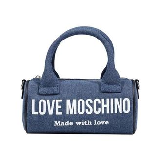 Love Moschino Baumwolltasche mit aufwendigem Design - - Bags - Damen - Blau - ONE SIZE