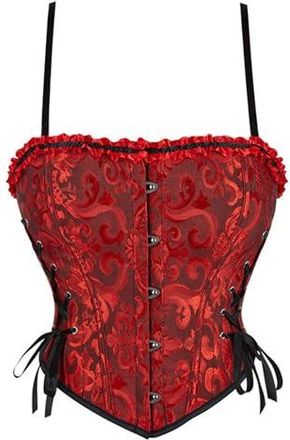 Generic Corset Bustiers Et Corsets Femme Gothique Corset Underbust Vert Bustier Sexy &Eacute;rotique Princesse Noir Robe Steampunk Rouge Blanc Gilet Beige Xs Haut Br