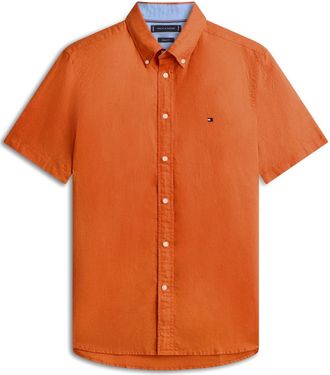 Tommy Hilfiger Kurzarmhemd aus Baumwolle und Leinen, Regular Fit in
