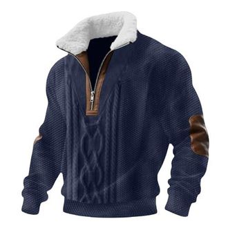 Generic Pull &agrave; col roul&eacute; pour homme - Demi-fermeture &eacute;clair - Sans capuche - T-shirt &agrave; manches longues - Col montant - T-shirt dext&eacute;rieur confortable - Couleu