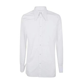 Maison Margiela Homme, Chemises, Blanc, Taille: L Chemise en coton &agrave; poignets mousquetaires