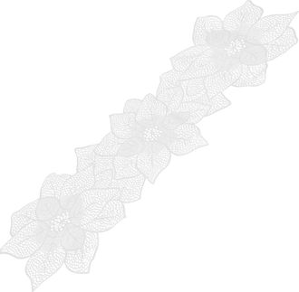 BESPORTBLE SHINEOFI PVC Tischl&auml;ufer mit Blumenmuster Hitzebest&auml;ndig und rutschfest Silbernes Hohlkammer Platzset f&uuml;r Esstisch Dekoration zu Hause Tischschutz f&uuml;r