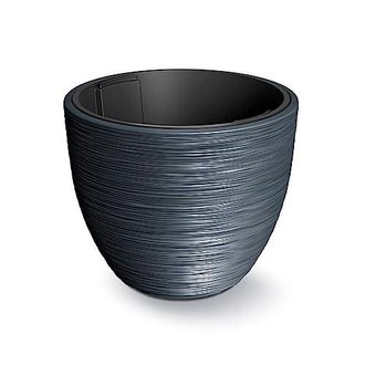 Prosperplast Anthrazitfarbener Pflanzk&uuml;bel, mit Beh&auml;lter, Kollektion FURU, 34,9 x 34,9 x 29,5 cm, Fassungsverm&ouml;gen 23 L
