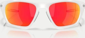 Oakley Lateralis seek collection rechteckige polarisierte Sonnenbrille mit orangefarbenen verspiegelten Gl&auml;sern in Matte Vapor-Schwarz