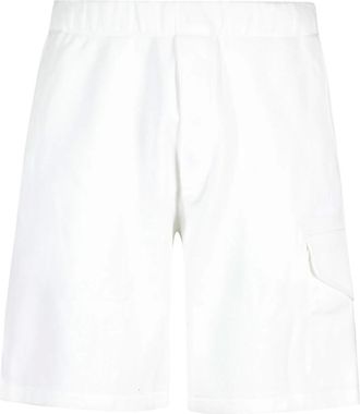 C.P. Company C.p. Company, Homme, Shorts, Blanc, Taille: M Diagonal Raised Fleece Cargo Sweatshorts