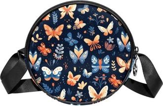 Generic Sac &agrave; bandouli&egrave;re rond pour femme, petit sac &agrave; bandouli&egrave;re color&eacute; avec fermeture &eacute;clair, bretelles r&eacute;glables, sac &agrave; main rond d&eacute;contract&eacute; pour femmes 