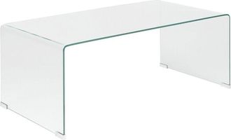 Beliani Table Basse Rectangulaire 100 x 50 cm Compl&egrave;tement en Verre Transparent de Style Minimaliste pour Salon Contemporain ou Moderne Beliani