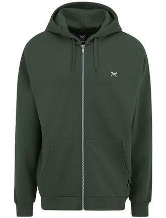 Iriedaily Herren Hoodie MINI Flag 2 Zip Bio-Baumwolle Regular Fit Bottle Green