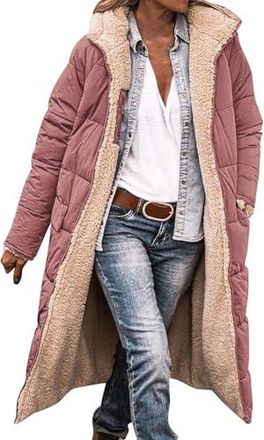 Generic Vestes dhiver pour femmes UK - Tendance - Longline chaude - Parka dhiver chaude - Manteau double face imperm&eacute;able &agrave; manches longues - Veste l&eacute;g&egrave;re &agrave; c