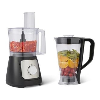 Amazon Basics Kombination aus K&uuml;chenmaschine und Mixer mit 2 Geschwindigkeiten, 2,4-Liter-Sch&uuml;ssel und 1,5-l-Krug, 800 W, Schwarz