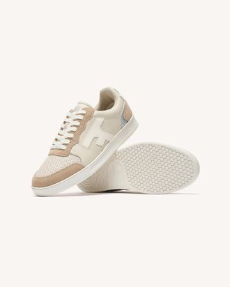 Faguo Baskets cr&egrave;me et argent&eacute;e cuir - HAZEL