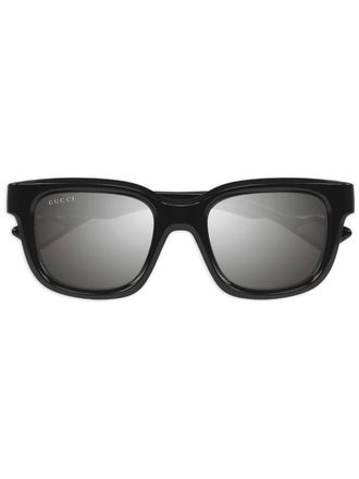 Gucci lunettes de soleil à monture carrée - Noir