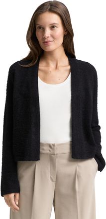 Tom Tailor Damen 1049153 Cardigan aus Federgarn, 39241-Black Stripe with Featheryarn, XL