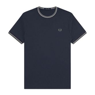 Fred Perry Twin Tipped T-Shirt - - Tops - Herren - Blau - L