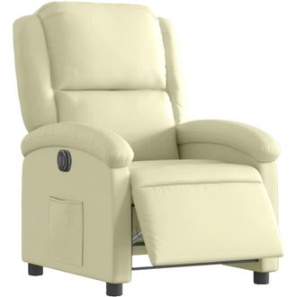 vidaXL Relaxsessel Elektrisch Creme Echtleder Vidaxl