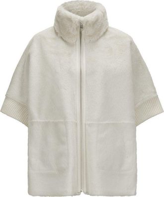 Milestone Cape MSAudrey stylische Wende-Weste mit kuscheligem Kunstpelz gebondet mit Velours