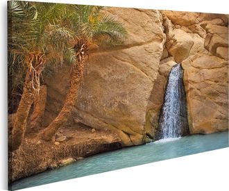 Islandburner Bild auf Leinwand Blick Auf Bergoase Chebika Mit Wasserfall Wüste Sahara Tunesien Afrika Wandbild Poster Kunstdruck Bilder