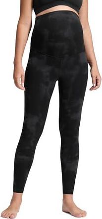 CRZ YOGA Butterluxe Leggings de maternité Entraînement Yoga Grossesse Pantalonover - 71cm Fleurs Tie-Dye Noires 38